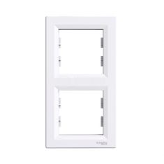 Vertical frame Schneider Asfora 2-gang white color - VIKIWAT
