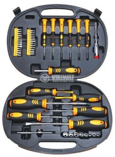 Tools set screwdrivers phase meter inserts and bits 49 parts Wert 2236 ...