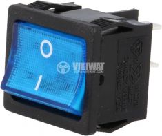 Rocker switch 2-position OFF-ON 6A/250V hole size 22x19.6mm - VIKIWAT