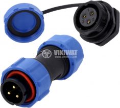 Industrial connector set male and female 3A 500V 3 pins - VIKIWAT