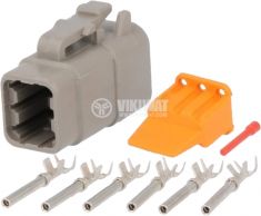 Connector DEUTSCH S-DTM 06-6 S, 6 pin, 7.5A, female - VIKIWAT