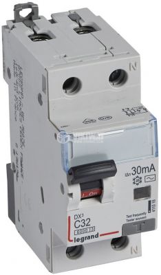Residual Current Circuit Breaker 1P+N 32A 30mA DX3 LEGRAND 411016