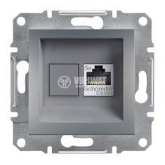 Single, RJ45 (cat. 5e) socket, steel color, EPH5000162