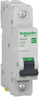 Circuit breaker one-pole 50A C curve DIN rail EZ9F35150 SCHNEIDER
