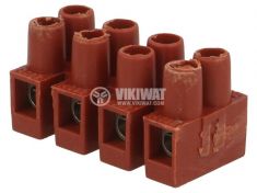 Luster terminal polyamide 4-pole 2.5mm2 24A 250V brown - VIKIWAT