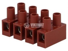 Luster terminal polyamide 4-pole 4mm2 32A 400V brown - VIKIWAT