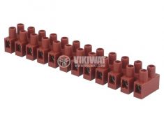 Luster terminal polyamide 12-pole 6mm2 41A 400V brown - VIKIWAT