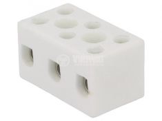 Luster terminal ceramics 3-pole 10mm2 57A 450V white - VIKIWAT