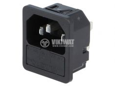 AC socket IEC 60320 250VAC 10A 6200.4215 - VIKIWAT