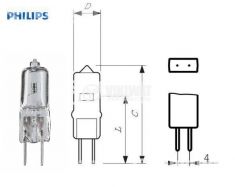 Halogen Bulb 12VAC 14W G4 warm white 2900K 232lm
