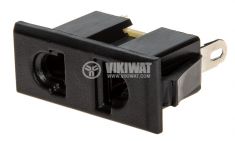 Single power socket 10A black, built-in, american/european standard