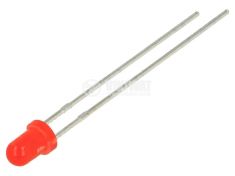 LED diode red 3mm 210~350mcd 20mA 60° THT - VIKIWAT