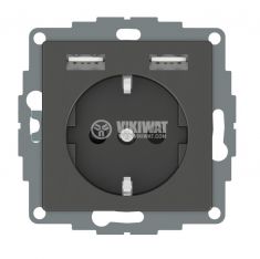 Single socket outlet anthracite for built-in USB Merten MTN2366-0414 ...