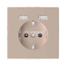 Single socket outlet champagne for built-in USB Merten MTN2366-6051