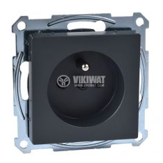 Single socket outlet anthracite for built-in Merten MTN2600-0414 - ВИКИВАТ