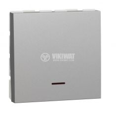 Double pole switch built-in aluminium NU323230S New Unica LED - VIKIWAT