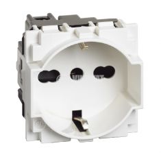 Single power socket 16A white built-in shuko italian KW4140A16