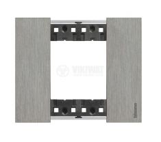 Frame Bticino Living Now 2 modules steel KA4802ZG - VIKIWAT