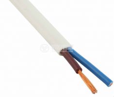 Кабел ШВПЛ-Б, 2х0.5mm2, бял, плосък - ВИКИВАТ