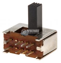 Slide switch 3 positions 8 pin DP3T OFF-ON-ON THT - VIKIWAT