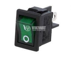Rocker switch 2-position green 6A/250VAC SCI R13-73C-02-BG-2D-N-2 - VIKIWAT