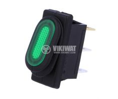 Rocker switch 2-position green 10A/250VАC SCI R13-70B8-01-G - VIKIWAT