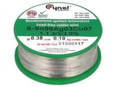 Lead-free Solder wire ф0.38mm SAC0307-0.38/0.1 CYNEL - VIKIWAT
