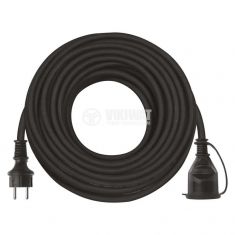 Extension cord 25m, 3x2.5mm2, IP44, black, EMOS - VIKIWAT