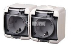 Surface mount double socket with cover 22121H GAO - VIKIWAT