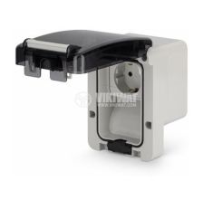 Outdoor wall socket 2P+E single 16A 250V for installation SCAME 137. ...