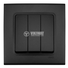 Three-gang one way switch for built-in 10A black Linnera life Viko by ...
