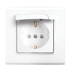Wall power socket with cover single white Linnera S Viko Panasonic 91400012 - VIKIWAT
