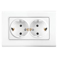 Wall power socket double white Linnera S Viko by Panasonic 91400056 ...