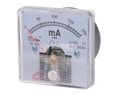 Ammeter 0-200 mA DC 50x50 mm SF-50