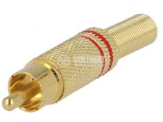 Конектор RCA M CC-010R GOLD с пружина vikiwat.com