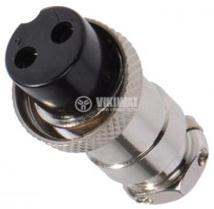 Connector 2 pin cable mount, female, metal, connector, socket