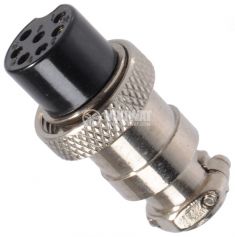 Connector 7 pin cable mount, female, metal, connector, socket