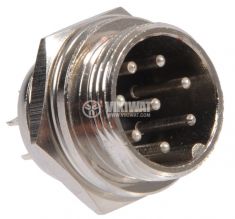 Connector 8 pin panel mount male metal socket