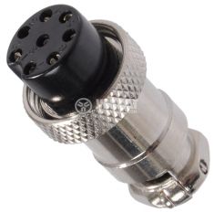 Connector 8 pin cable mount, female, metal, connector, socket