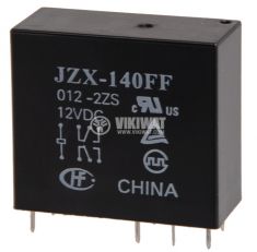Relay electromagnetic JZX-140FF coil 12VDC 250V 5A