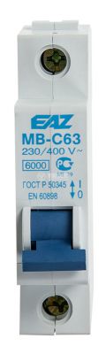 Miniature circuit breaker 1x63A EAZ MB-C63 DIN rail curve C
