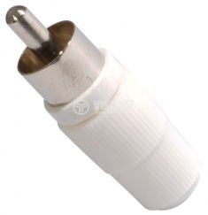 Cinch Connector RCA male straight white vikiwat.com