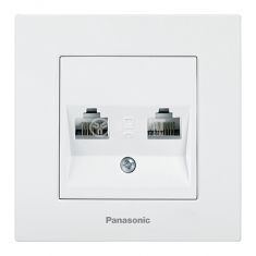 LAN socket RJ45 Cat5e (double) white | PANASONIC