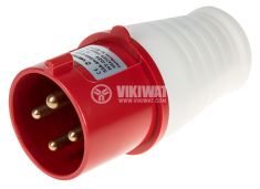 Industrial electrical plug HT-024, 3P+E, 32A, 415VAC - VIKIWAT