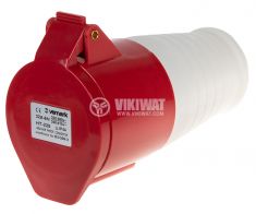 Industrial electrical socket HT-225 3P+N+E 32A 415VAC - ВИКИВАТ