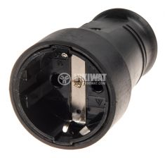 Rubber Socket (EU type) 16А/250V black | vikiwat.com