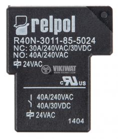 Electromagnetic Relay R40N-3011-85-5024 coil 24VAC 1NO 1NC