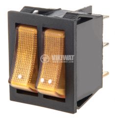 Rocker Switch 2x2-position OFF-ON 15A 250VAC vikiwat.com