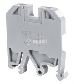 Terminal block JXB-4N 4mm2 grey DIN rail mounting