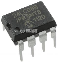 Integral circuit 24LC08B-I/P 8kbit 400kHz I2C 0.005s